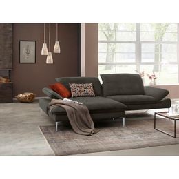 W.Schillig Ecksofa &raquo;enjoy&MORE, mit tollem Sitzkomfort, elegant und bequem, L-Form&laquo; mit Sitztiefenverstellung, F&uuml;&szlig;e silber matt, Breite 294 cm gr&uuml;n 