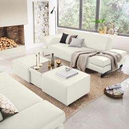 W.Schillig 2-Sitzer &raquo;taboo Designsofa mit hohem Sitzkomfort&laquo; mit &Uuml;bertiefe, inklusive Armlehnenverstellung, mit Kontrastnaht wei&szlig; Longlife Xtra-Leder 