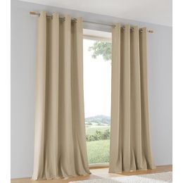 Kutti Vorhang &raquo;Vorhang Duck&laquo; &Ouml;sen 1 Stk. tlg. nat&uuml;rlicher Look, einfarbig, reine Baumwolle, blickdicht beige Baumwolle 145cm, &Ouml;sen, 140cm