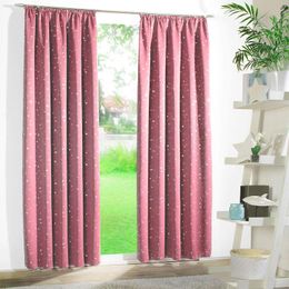 Weckbrodt-Gardinen Vorhang &raquo;Sarin&laquo; Kr&auml;uselband 1 Stk. tlg. blickdicht, Thermo, w&auml;rme-,k&auml;lteisolierend, abdunkelnd, Gardine, Store rosa Microfaser, Polyester 245cm, 