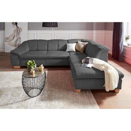 Sit & More sit&more Ecksofa &raquo;Santo L-Form&laquo; mit Federkern, wahlweise mit Schlaffunktion und Stauraum grau B/H/T: 272cm x 82cm x 206cm, Luxus-Microfaser ALTARA 
