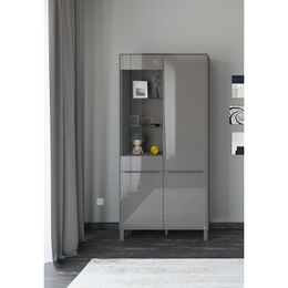 set one by Musterring Standvitrine &raquo;Reno&laquo; 1 Stk. tlg. Mit Vierkantfu&szlig; in diversen Farben, 197 cm H&ouml;he & Farbauswahl grau Glas, Holzwerkstoff 