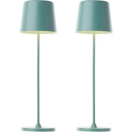Brilliant LED Tischleuchte &raquo;Kaami - mobile LED Au&szlig;en Akku Tischlampe 2er-Set&laquo; LED-Modul 2 Stk. Warmwei&szlig; 310 lm, Touchdimmer, USB, Akku, Outdoor, Indoor, 