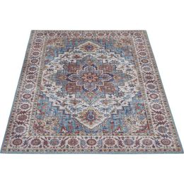 LUXOR living Teppich &raquo;Prima 3&laquo; rechteckig 7 mm H&ouml;he Kurzflor, Orient-Optik, Vintage Design, auch als L&auml;ufer erh&auml;ltlich blau Kunstfaser B : 80cm 1 Stk.