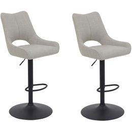 Hela Barhocker &raquo;ROCKPORT&laquo; Set, drehbar,h&ouml;henverstellbar,Gasdruckfeder,R&uuml;ckenausschnitt,Tellerfu&szlig; beige 100% Polyester B/H/T: 50cm x 96cm x 57cm, 