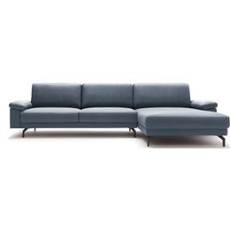 Creation BY ROLF BENZ Ecksofa &raquo;CR.450 elegantes Designsofa mit hohem Sitzkomfort&laquo; blau B/H/T: 274cm x 95cm x 178cm, Leder OSKAR, Recamiere rechts