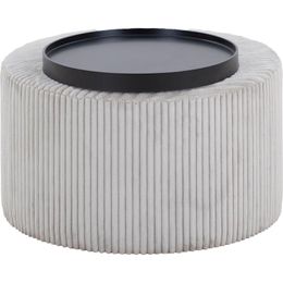 Salesfever Couchtisch &raquo;Coffeetable f&uuml;r gem&uuml;tliche Abende&laquo; Bezug in moderner Cord-Optik grau MDF, Textil (100% Polyester) B/H/T: 70cm x 44cm x 70cm