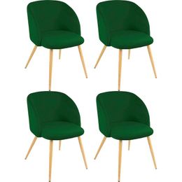 PAROLI Armlehnstuhl &raquo;Dali&laquo; (Set) 4 Stk.(2 oder 4 St&uuml;ck), mit Veloursbezug und in 2 Gestellfarben gr&uuml;n B/H/T: 54cm x 78cm x 55cm, 4 Stk., Velourstoff fein, 