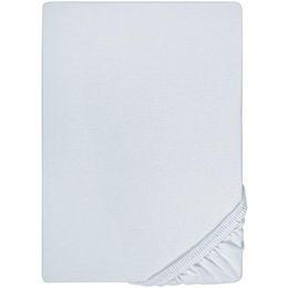 Biberna Spannbettlaken &raquo;THEA Baumwoll-Jersey mit Elasthan, 160 g/m&sup2;&laquo; Bettlaken f&uuml;r Matratzen bis 25 cm H&ouml;he, pflegeleicht, b&uuml;gelfrei blau Jersey-Elasthan, 