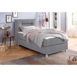 Maintal Boxspringbett inkl. Topper grau Bezug: Strukturstoff aus 100% Polyester;Bezug der Spiegelfl&auml;che Matratzendrell aus 100% Polyester;Bezug des Toppers: 