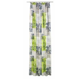 WIRTH Vorhang &raquo;JOLANDA&laquo; Kr&auml;uselband 1 Stk. tlg. gr&uuml;n Polyester 150cm, Kr&auml;uselband, 145cm