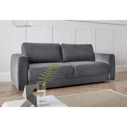 OTTO home 2-Sitzer &raquo;Hobro&laquo; in 3 Bezugsqualit&auml;ten in vielen Farben grau Luxus-Microfaser Lederoptik (100% Polyester);Struktur grob (100% Polyester);