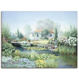 Artland Leinwandbild &raquo;Schatzgarten&laquo; Garten 1 Stk. tlg. auf Holzrahmen gespannt gr&uuml;n Leinwand B/H/T: 60cm x 45cm, Leinwandbild Garten Querformat, 1 Stk.