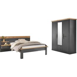 OTTO home Schlafzimmer-Set &raquo;Westminster&laquo; beinhaltet 1 Bett, Kleiderschrank 3-t&uuml;rig und 1 Wandpaneel grau Pflegeleichte, melaminbeschichtete Oberfl&auml;che