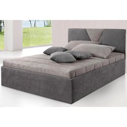 Westfalia Schlafkomfort Polsterbett &raquo;Malibu&laquo; inkl. Bettkasten bei Ausf&uuml;hrung mit Matratze grau Bezug Bett: Microfaser (100% Polyester);Bonnell-Federkernmatratze: 51% 