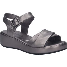Josef Seibel Damen Sandale "Eve 02, basalt", Gr. 39, grau, Obermaterial: 100% Rindsleder Leather cow., Schuhe