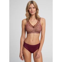 SuSa Damen B&uuml;gelloser BH &raquo;Prints&laquo; gen&auml;hte Cups, gepunktet, Baumwollmix, elastisch, Komforttr&auml;ger rot 115, Cup C