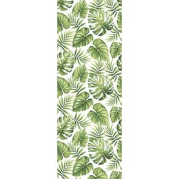 queence Vinyltapete &raquo;Tropische Bl&auml;tter-Gr&uuml;n&laquo; Motiv bedruckt botanisch floral gemustert nat&uuml;rlich glatt 90x250cm, selbstklebend, kinderleichte 