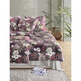 Irisette Bettw&auml;sche &raquo;Wave 8625&laquo; 2 Stk. anschmiegsam und atmungsaktiv, Ganzjahresqualit&auml;t lila Mako-Satin, Obermaterial: 100% Baumwolle B/L: 135cm x 200cm, 1 