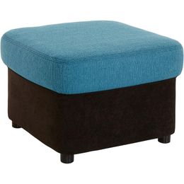 DOMO collection Hocker &raquo;FLORES 60x60 cm, hochwertig&laquo; schwarz NaturLEDER (echtes Rindsleder) in Sitz und R&uuml;cken. Korpus in passendem Kunstleder SOFTLUX