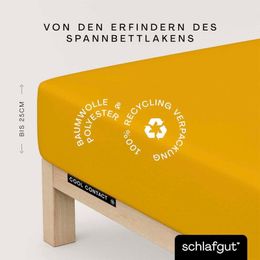 Schlafgut Spannbettlaken &raquo;Cool Contact&laquo; 100% gek&auml;mmte Mikrofaser gelb Microfaser, Obermaterial: 100% Polyester B/L: 200cm, 1 Stk., Microfaser, 120-130x200 25cm
