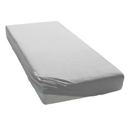Elegante Spannbettlaken &raquo;Mako-Jersey&laquo; in hochwertiger Qualit&auml;t mit Elasthan-Anteil grau Mako-Jersey, Obermaterial: 97% Baumwolle, 3% Elasthan 1 Stk., Mako-