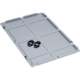Sch&auml;fer Shop Sch&auml;fer Shop Pure Auflagedeckel Serie Economy f&uuml;r Euroboxen 600 x 400 mm, Kunststoff, grau