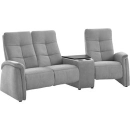 exxpo - sofa fashion 3-Sitzer &raquo;Tivoli, Kinosofa mit Relaxfunktion, mit Ablagetisch und Stauraum&laquo; bequem und komfortabel, hohe R&uuml;ckenlehne silber B/H/T