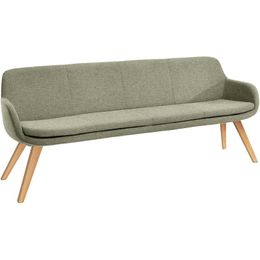 Musterring Essbank &raquo;Tavia&laquo; Stativgestell aus Eiche bianco massiv, Breite 180, 200 oder 220 cm gr&uuml;n 100% PES B/H/T: 220cm x 87cm x 66cm, Chenille