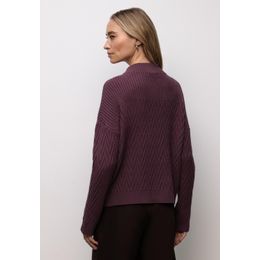 Street One Damen Strickpullover, lila, Gr. 46, unifarben, Web, 50% Viskose, 28% Polyester, 22% Polyamid, Pullover, mit Materialmix