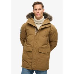 Superdry Herren Parka &raquo;EVEREST FAUX FUR PARKA JACKET&laquo; mit Kapuze Kunstfaser, loose fit braun S