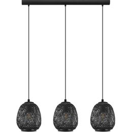 Eglo H&auml;ngeleuchte &raquo;Dembleby&laquo; E27 H&auml;ngelampe Vintage, Natur, Hygge, Holzgeflecht, E27, &Oslash; 20 cm schwarz 3