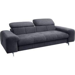 COTTA 3-Sitzer &raquo;Chef&laquo; mit Kopfteilverstellung grau Chenille (90% Polyester, 10% Polyamid);Struktur (100% Polyester) B/H/T: 232cm x 72cm x 105cm, 