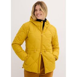 bonprix Damen bonprix Steppjacke &raquo;Steppjacke&laquo; mit Kapuze Casual Stil, Kurzparka mit Taillen-Kordelzug, hochwertige Steppung gelb 38