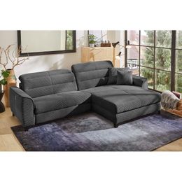 Jockenh&ouml;fer Ecksofa &raquo;Double One L-Form, B: 288 cm, 2x120 cm breite, elektr. Relaxfunktionen&laquo; Kopfteilverstellung, USB-Anschluss & Zierkissen grau Korpus: 100% 