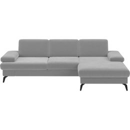 Sit & More sit&more Ecksofa &raquo;Morris L-Form, inkl. Sitztiefenverstellung&laquo; wahlweise mit Armteilverstellung, Schlaffunktion & Bettkasten grau 100% Polyester B/H/T: