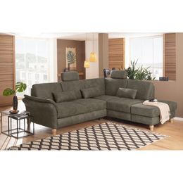 Home Affaire Ecksofa &raquo;Palace L-Form&laquo; incl. Sitztiefenverstellung, wahlweise mit Schlaffunktion und Stauraum grau Struktur fein (100% Polyester);