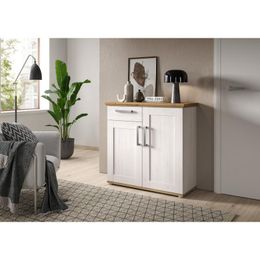 Home Affaire Kommode &raquo;COSENZA, Breite 95 cm, 2 T&uuml;ren, 1 Schubkasten&laquo; in Landhausoptik, Anrichte, Schrank, Sideboard wei&szlig; Holzwerkstoff B/H/T: 95cm x 
