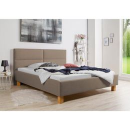 Maintal Polsterbett &raquo;Derryville&laquo; Bettseiten zerlegt, ohne Bettkasten braun Liegefl&auml;che L&auml;nge B: 200cm x 180cm, Struktur (100% Polyester) ohne Lattenrost/ohne 