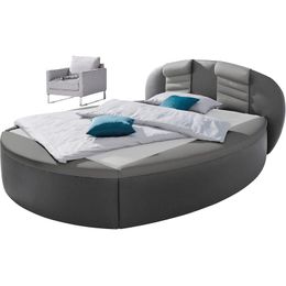 Westfalia Schlafkomfort Rundbett mit Bettkasten grau Bezug Bett: Kunstleder;Bonnell-Federkernmatratze: 51% Polypropylen, 39% Polyester, 10% Baumwolle;Kaltschaummatratze: 100%