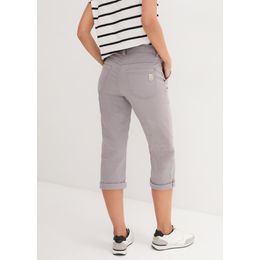 bonprix Damen Stretch-Hosegrau, Gr. 38, Obermaterial: 97% Baumwolle, 3% Elasthan, Hosen, mit Stretch-Anteil, wadenlange L&auml;nge, Regular Fit