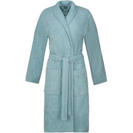 Esprit Unisex-Bademantel &raquo;Mono, ideal f&uuml;r Sauna & Spa, Hotelbademantel, Morgenmantel&laquo; 1 Stk. mit Schalkragen & Logostickerei blau Webfrottier XS L: 104cm