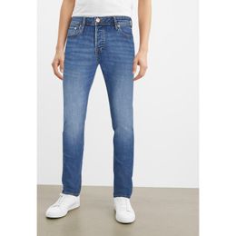 Jack & Jones Jack & Jones Herren Slim-fit-Jeans &raquo;JJIGLENN mit Used-Look und Stretchkomfort&laquo; Abriebeffekte, modisch, slim fit, Baumwollmischung blau 29, L&auml;nge 34