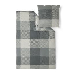 Bugatti Bettw&auml;sche &raquo;Satin-Flanell Kombi-Bettw&auml;sche Bugatti&laquo; 2 Stk. mit glatter Satin- und kuscheliger Flanellseite grau Mako-Satin, Obermaterial: 100%