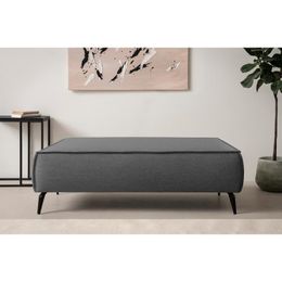 OTTO home Hocker &raquo;TVINNU&laquo; zur Serie TVINNU, gem&uuml;tlicher Sitzkomfort, rechteckig, schwarze F&uuml;&szlig;e B/H/T: 140cm x 44cm x 65cm, Flachgewebe LEINENOPTIK