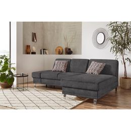 Sit & More sit&more Ecksofa &raquo;Clio L-Form&laquo; optional Schlaffunktion oder Vorziehsitz und Bettkasten, Federkern grau B/H/T: 246cm x 89cm x 165cm, Microfaser, 