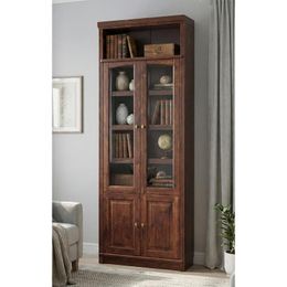 OTTO home Vitrine &raquo;Soeren Regal mit 2 Glast&uuml;ren und 2 Holzt&uuml;ren, B/TH: 80/29/220 cm&laquo; Kiefer FSC -zertifiziert, 1 offenes Fach, 6 F&auml;cher hinter den 