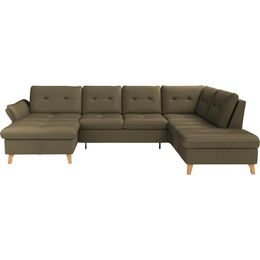 Sit & More sit&more Wohnlandschaft &raquo;G&ouml;teborg&laquo; inkl. Sitztiefenverstellung, wahlweise mit Bettfunktion & Bettkasten gr&uuml;n B/H/T: 327cm x 90cm x 226cm, NaturLEDER ,