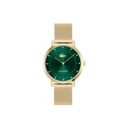 Lacoste Damen Quarzuhr &raquo;CROCORIGIN&laquo; Armbanduhr, Damenuhr, Edelstahlarmband, analog, Glassteine gold Einheitsgr&ouml;&szlig;e