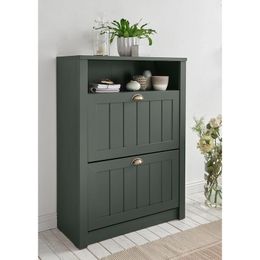 Home Affaire Schuhschrank &raquo;ASCOT&laquo; Breite ca. 80 cm gr&uuml;n Holzwerkstoff, MDF B/H/T: 80cm x 112cm x 36cm